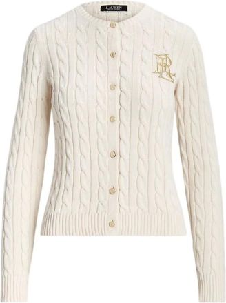 Ralph Lauren Femme, Pulls, Beige, Taille: 44 FR Ralhan Long Sleeve Cardigan