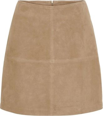 Notyz Notyz - Jupe midi en daim - Femme - Jupes - Brun - Taille: 36 FR