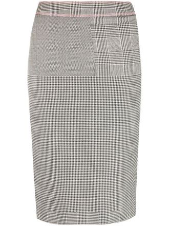 Dior jupe crayon à motif pied-de-poule (années 1990) - Gris