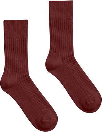 Wolford Luxuri&ouml;se Rippstrick-Socken aus Baumwolle - - Underwear - unisex - Rot - XS