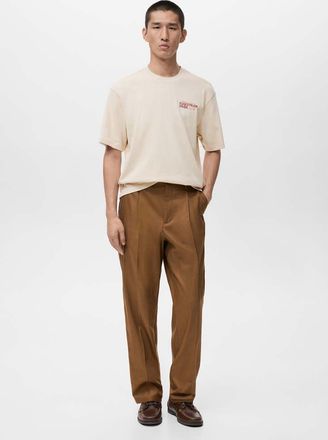 Mango T-shirt relaxed-fit imprim&eacute; &eacute;cru - Homme - XXL - MANGO MAN