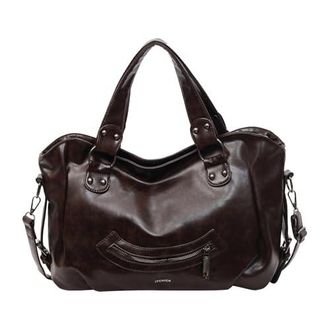 Generic Grand sac &agrave; main r&eacute;tro de moto sous les bras - Couleur unie - Poign&eacute;e sup&eacute;rieure - Pour femme - Utilisation quotidienne - Occasion sp&eacute;ciale, caf&eacute;, 15.