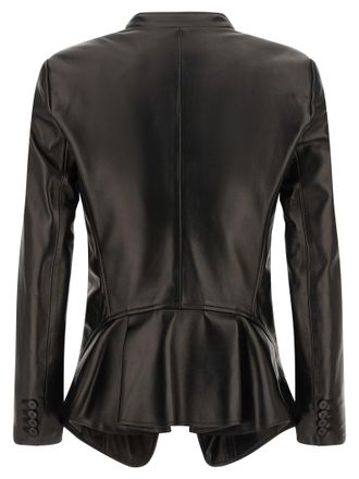 Alexander McQueen Womens Black Lamb Leather Blazer Clothing