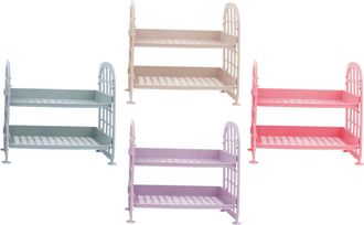 BESPORTBLE VILLCASE 4 Stück Multilagiges Kunststoff aufbewahrungsregal Schreibtisch und Küche Platzsparender Organizer für Kosmetik Bürobedarf und Haushaltswaren