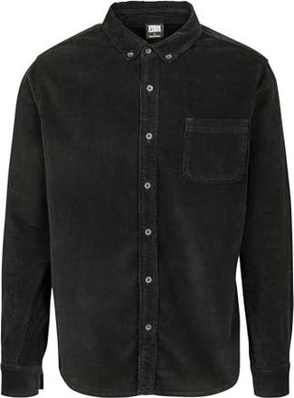 Urban Classics Corduroy Shirt Chemise Casual, Noir, XXL Homme