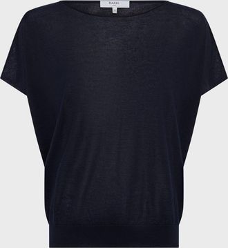 Gerard Darel Pull sans manche en cachemire et soie - Marine