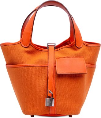 Herm&egrave;s Orange Toile Goeland and Swift Cargo Picotin Lock 18