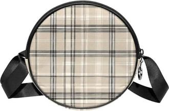 Generic Sac &agrave; bandouli&egrave;re Circle pour femme, petit sac &agrave; bandouli&egrave;re r&eacute;tro blanc avec fermeture &eacute;clair, bretelles r&eacute;glables, sac &agrave; main rond d&eacute;contract&eacute; pour 