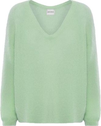 Americandreams Americandreams, Femme, Pulls, Vert, Taille: 40 FR Silja V Neck Knit
