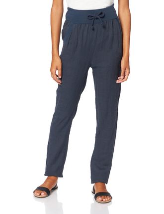 Bonamaison Le Jardin du Lin Damen Trlsc100804 Casual Pants, Marine, 34 EU