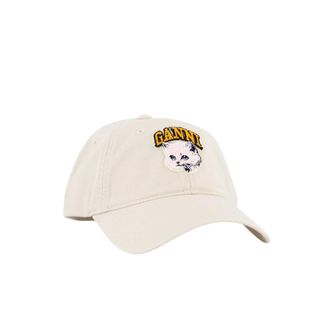 Ganni Canvas Cat Cap - Femme - Accessoires - Beige - Taille: ONE Size