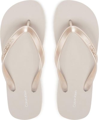 Calvin Klein Zehentrenner Calvin Klein Flatform Flip Flop Met Tpu HW0HW03120 Silberfarben