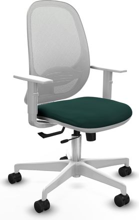 Piqueras y Crespo Schreibtischstuhl in Wassergr&uuml;n, mit wei&szlig;en Armlehnen, h&ouml;henverstellbare Lendenwirbelst&uuml;tze, ausgestattet mit Syncro/Translack und Schneidschaum, Wei&szlig;