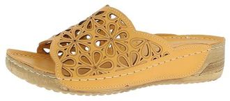 Andrea Conti Femme Damen Pantolette Semelle de Mocassin, Ocre, 40 EU
