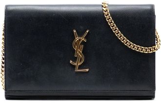 Saint Laurent Hobo Bags - Medium Grain De Poudre Monogram Kate Crossbody - Gr. unisize - in Schwarz - f&uuml;r Damen