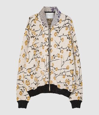 Forte_Forte Manteau Cherry Blossom Jacquard Mandorla