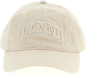 Ganni Femme, Accessoires, Blanc, Taille: ONE Size Casquette en toile