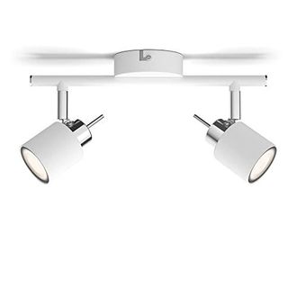 Philips Meranti 2-er Deckenspots (35 W), elegante Deckenleuchte mit zwei flexiblen Spots, GU10 Leuchte ohne Leuchtmittel, wei&szlig;