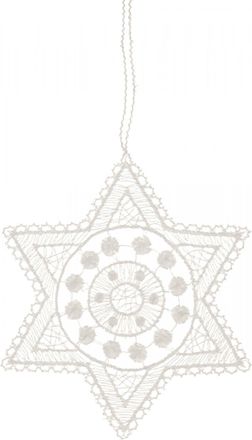 Rudolphs Schatzkiste Baumbehang Schneestern I Plauener Spitze BxHxT 9x9x0,1cm NEU Christbaumschmuck Weihnachtsbaum Anh&auml;nger