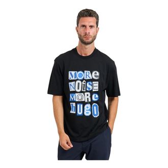 HUGO BOSS Homme, Tops, Noir, Taille: S T-shirt noir avec slogan contrasté