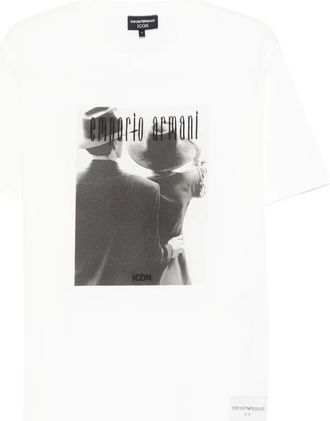 Emporio Armani t-shirt &agrave; imprim&eacute; graphique - Blanc