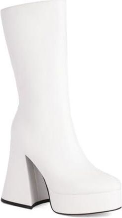 Generic Bottines courtes minimalistes couleur unie pour femme - Talon bloc &eacute;pais - Bout rond - Chaussures habill&eacute;es tendance avec fermeture &eacute;clair, blanc, 39.