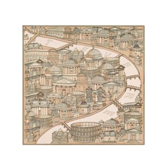 Inou&iuml; Editions carr&eacute; 100x100 rome soie et modal - Couleur fournisseur: Beige-Taille: TU-Mati&egrave;re: 52% soie 48% modal - unisex - Accessoires - Beige - Taille: ONE Size