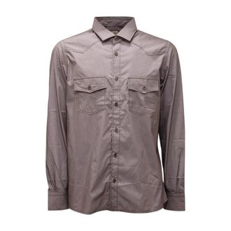 Mazzarelli Camicia Puglia Texana 3 - - Shirts - Herren - Grau - L