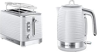 Russell Hobbs 24360-70 Wasserkocher Inspire White, 2400 Watt, 1.7l, Schnellkochfunktion, energiesparend, hochwertiger, strukturierter Hochglanz-Kunststoff, weiss & 