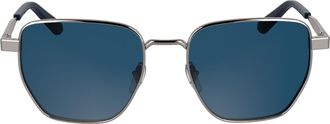Calvin Klein Unisex Adult Sunglasses CK25100S - Light Gun with Solid Blue Lens