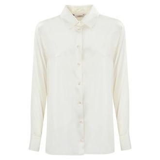 Max Mara Wei&szlig;e Seidenbluse Langarm - - Blouses & Shirts - Damen - Wei&szlig; - 2XL