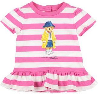 Ralph Lauren STRIPED POLO BEAR COTTON PEPLUM TEE