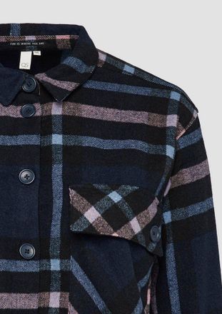 QS by s.Oliver Langarmbluse Bluse Leicht verk&uuml;rztes Overshirt aus Flanell