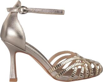 Alma En Pena Alma EN Pena, Femme, Chaussures, Jaune, Taille: 40 EU Sandalette &agrave; talon miroir et strass