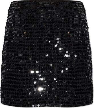 Rotate Rotate Birger Christensen - Mini-jupe &agrave; paillettes - Femme - Jupes - Noir - Taille: 36 FR