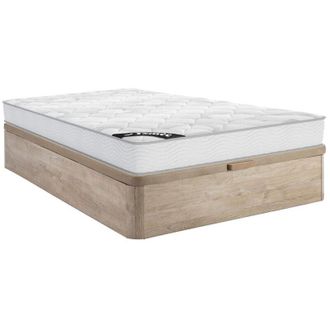 Vente-Unique Vente-unique - Ensemble 140 x 190 cm sommier coffre naturel clair + matelas ressorts ensach&eacute;s &eacute;p.20cm - songe de ysm&eacute;e