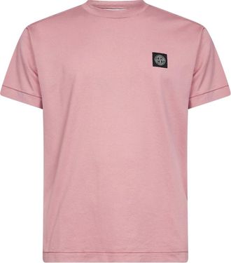 Stone Island Homme, Tops, Rose, Taille: 2XL 2100027 T-shirt en jersey de coton 60/2