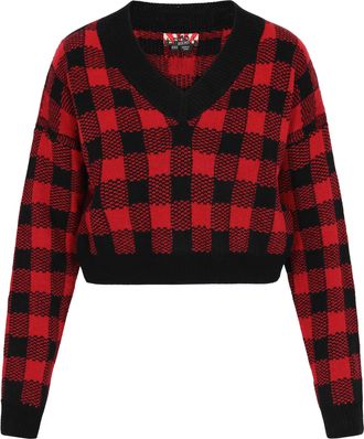 Mymo Pullover Frauen black dark red