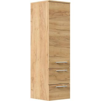 Magnolia Home Hochschrank 120 cm eiche gold mit Glaseinlagen