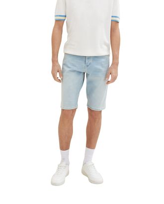 Tom Tailor Herren 1036296 Jeans Bermuda Shorts mit Stretch, 10117-Used Bleached Blue Denim, 30