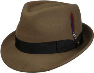 Stetson Chapeau Elkader Trilby Femme/Homme - pour Homme Fedora avec Ruban Gros Grain Printemps-&eacute;t&eacute; - L (58-59 cm) ch&acirc;tain