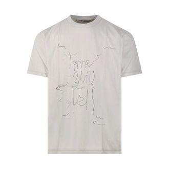 Our Legacy Endless Wedding Print Box T-Shirt - - Tops - Herren - Beige - M