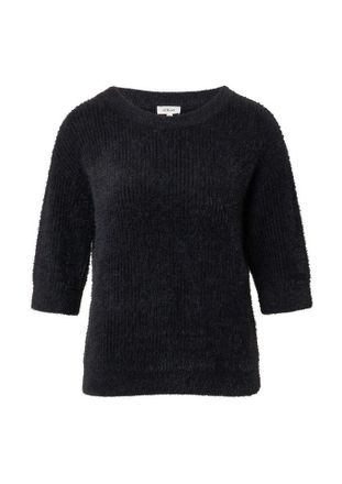 s.Oliver Kurzarmpullover Strickpullover Flauschiger Strickpullover mit halbem Arm