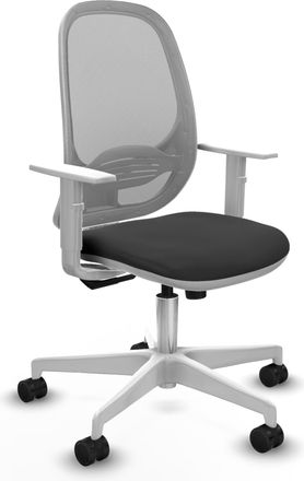 Piqueras y Crespo Atmungsaktiver Schreibtischstuhl mit wei&szlig;en Armlehnen, h&ouml;henverstellbare Lendenwirbelst&uuml;tze, ausgestattet mit 3 Positionen und Schneidschaum, Grau/Dun