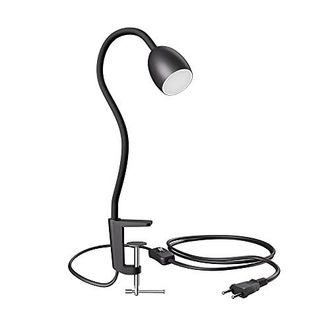 LEDs Com Lampe de serrage GU10 KLUK avec col de cygne, noir incl. GU10, variateur &agrave; 3 niveaux, blanc chaud, W