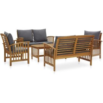 vidaXL Vidaxl - Salon de jardin 5 pcs avec coussins Bois dacacia solide