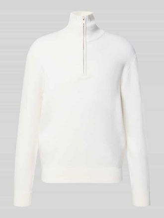 Manuel Ritz Strickpullover aus Woll-Mix mit Rei&szlig;verschluss