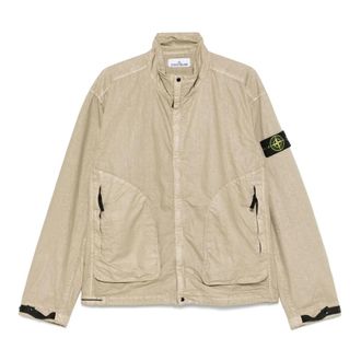 Stone Island Beige Jacke mit Stehkragen - - Jackets - Herren - Beige - L