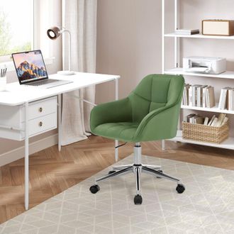 Woltu B&uuml;rostuhl Homeoffice Stuhl Schreibtischstuhl h&ouml;henverstellbar, bis 150 kg belastbar, Drehstuhl mit Armlehnen Samtsitz f&uuml;r Arbeitszimmer, Schlafzimmer