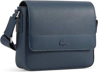 Lacoste Sac &agrave; bandouli&egrave;re en cuir textur&eacute;